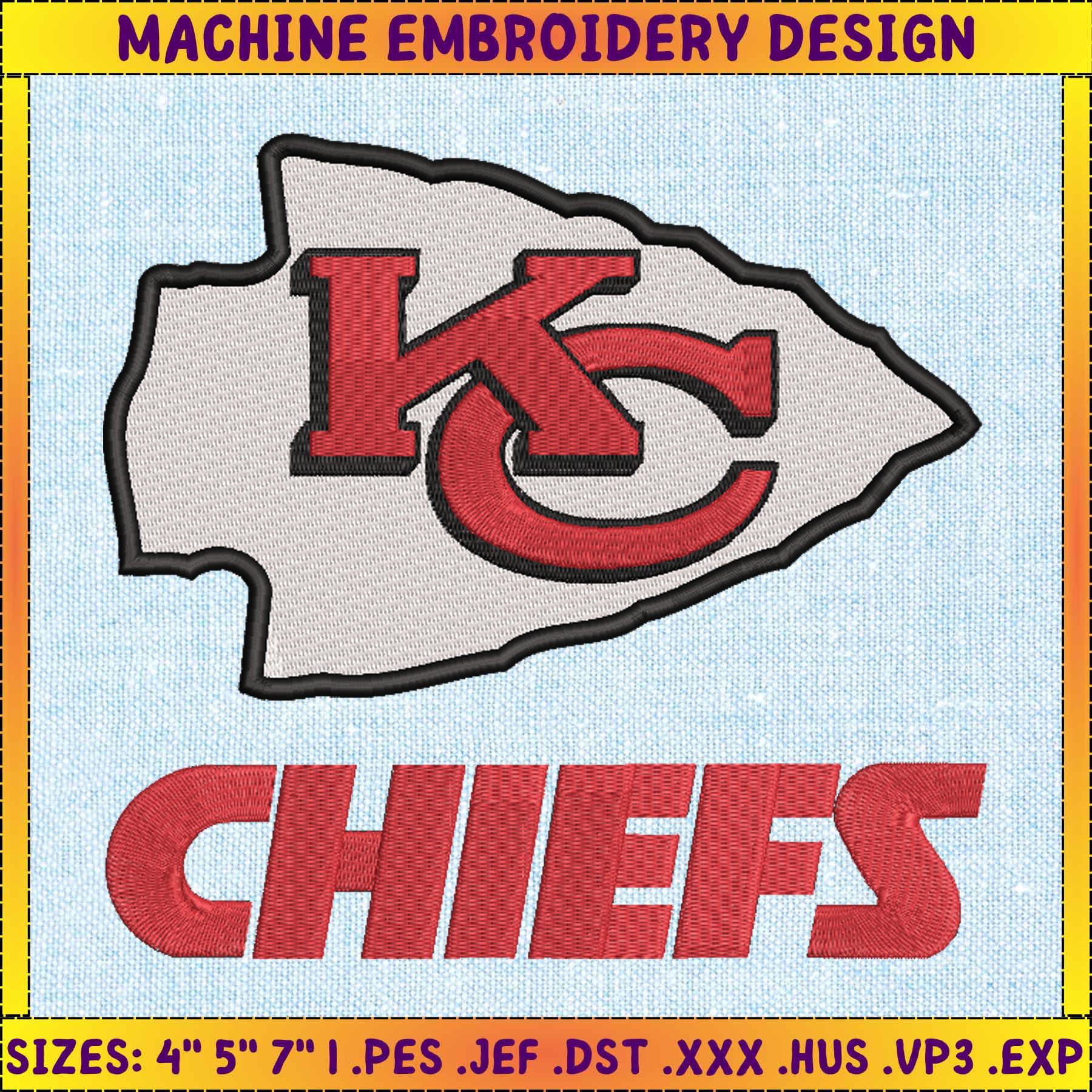 NFL Kansas City Chiefs Logo Embroidery Design, NFL Football | Inspire ...