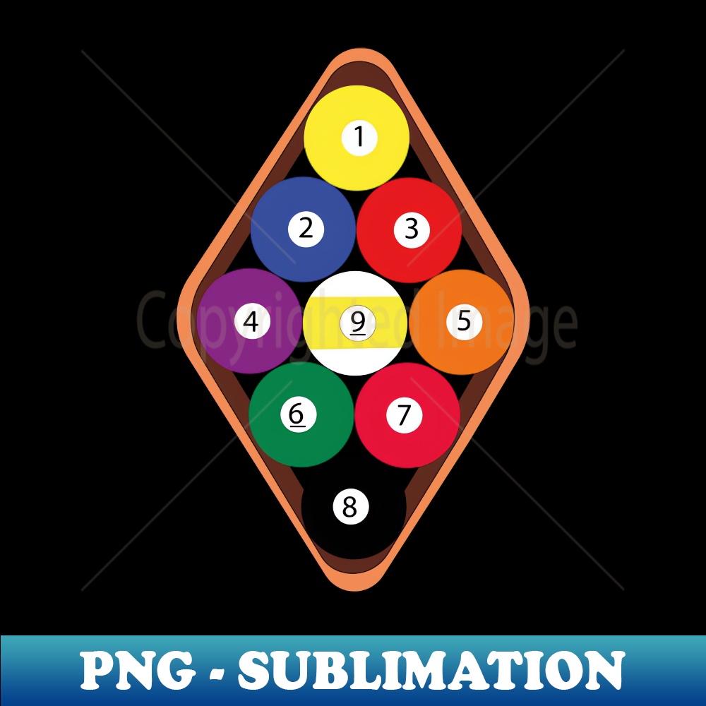 The Nine-Ball Rack Pool Game - Signature Sublimation PNG Fil - Inspire ...