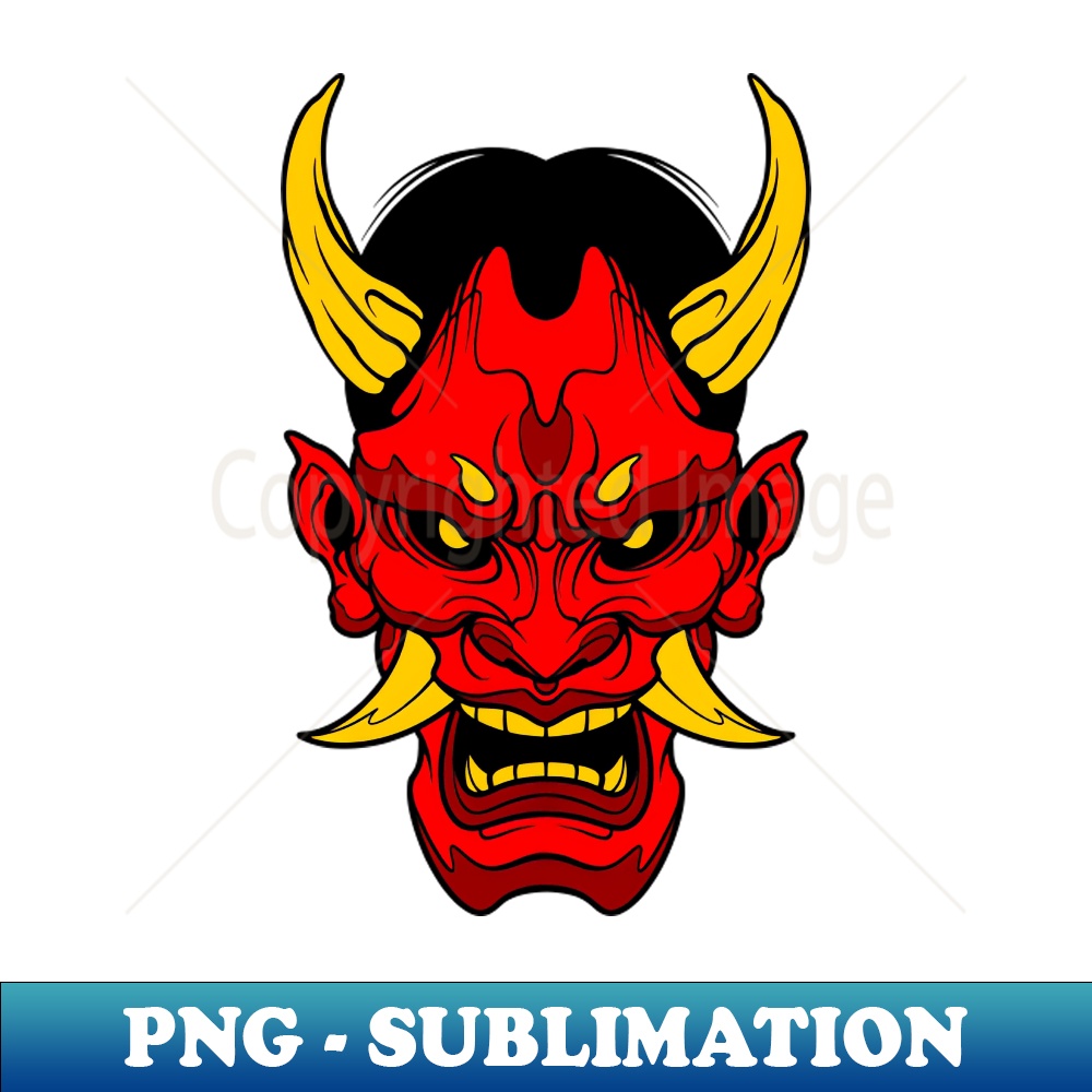 red oni mask golden fang - Sublimation-Ready PNG File - Revo | Inspire ...