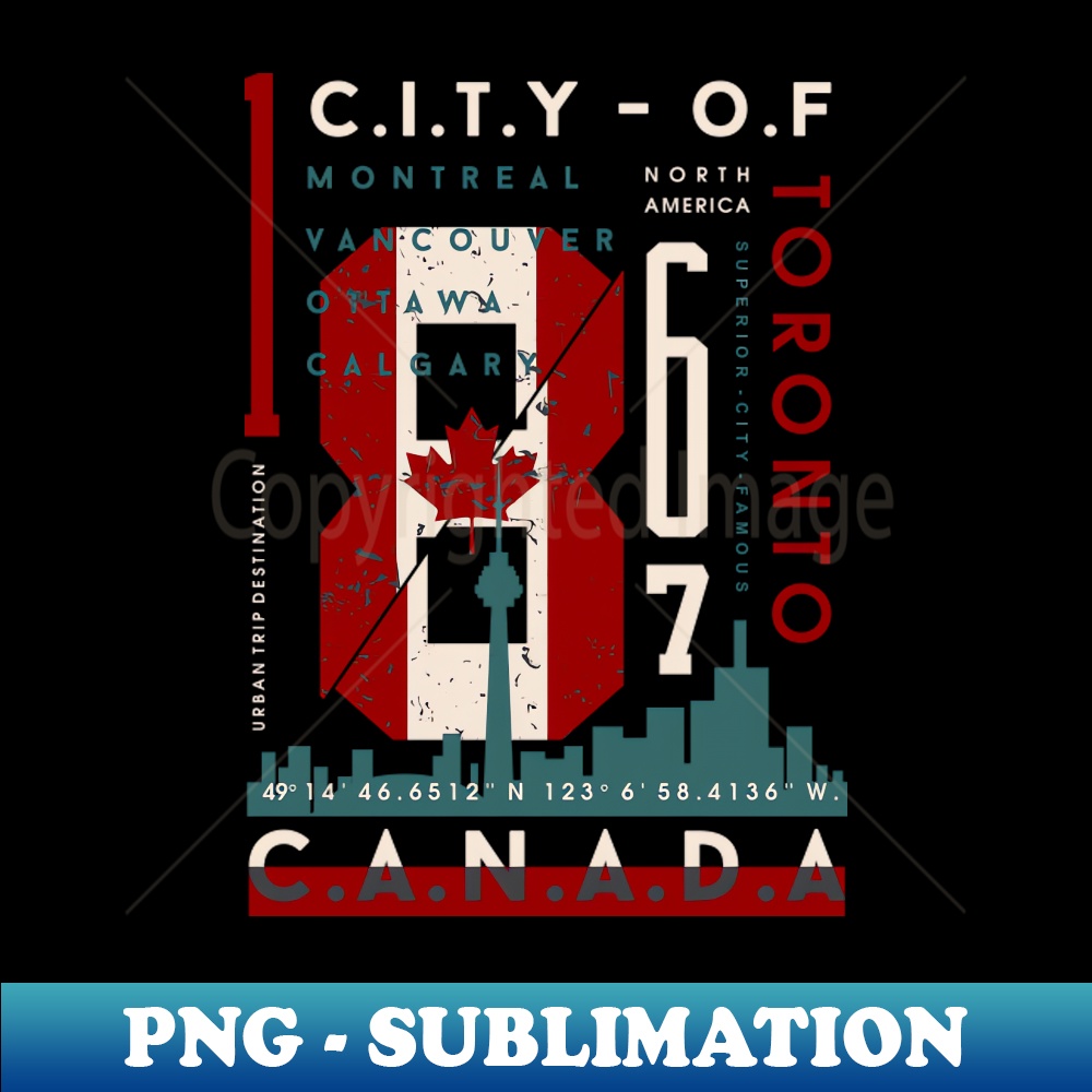 Toronto 1867 Canada Flag - Retro PNG Sublimation Digital Dow | Inspire ...