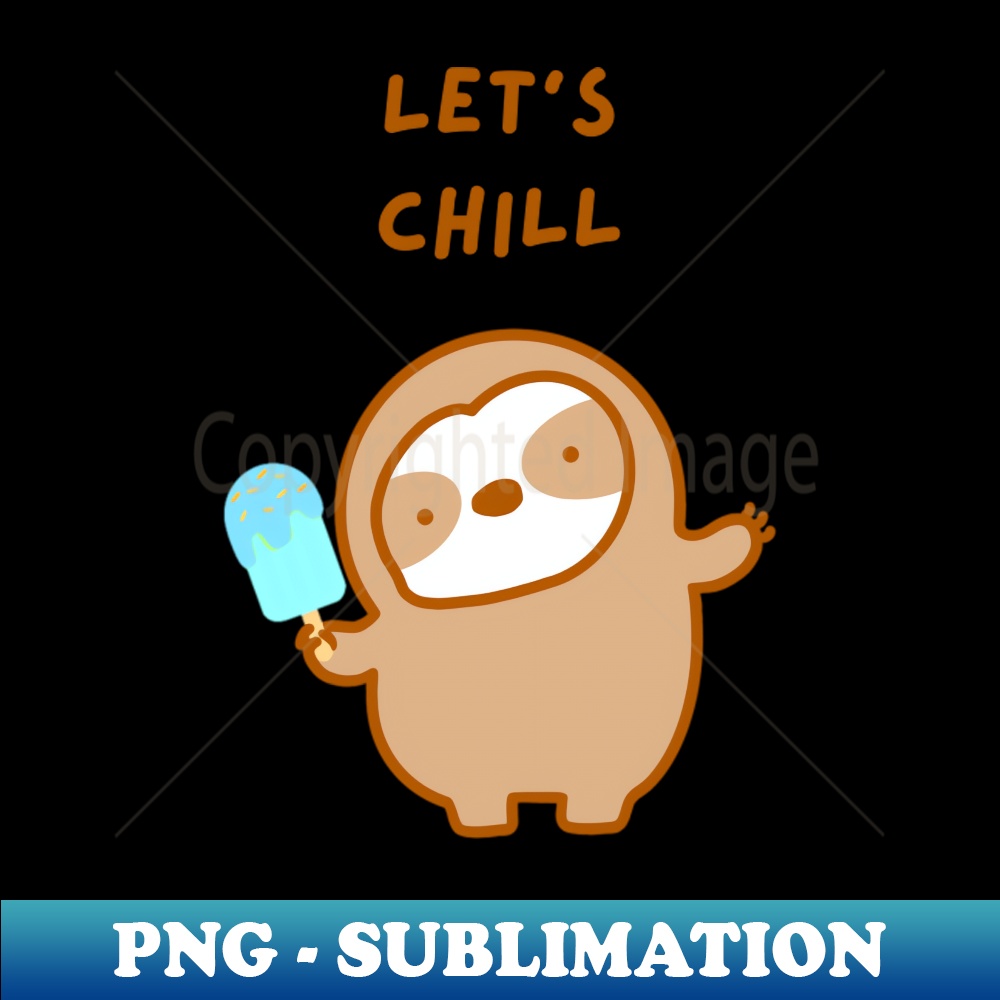 Lets Chill Summer Blue Popsicle Sloth - Exclusive PNG Sublim | Inspire ...