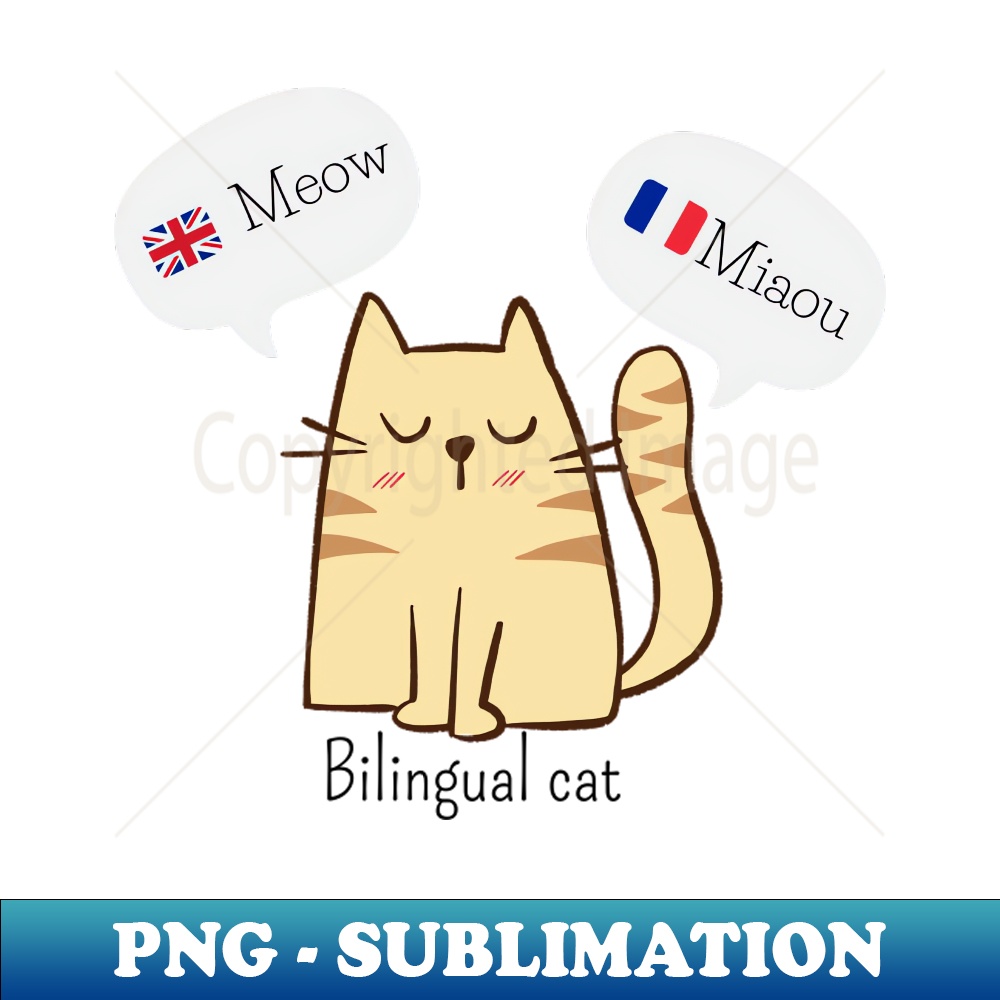 Bilingual cat Funny cat tee-shirt - PNG Transparent Digital | Inspire ...