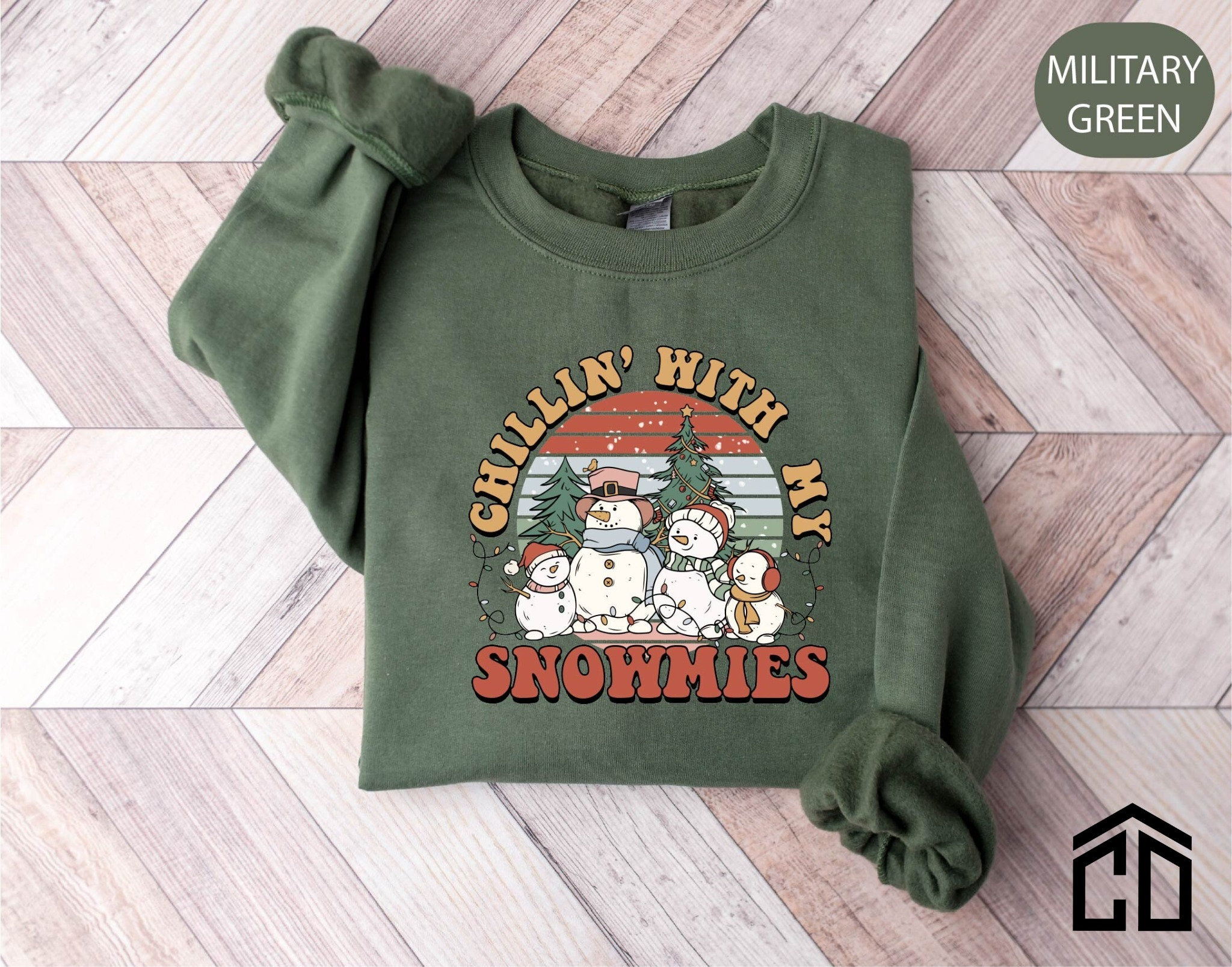 Christmas Sweatshirt, Chillin With My Snowmies Sweatshirt, S | Inspire ...