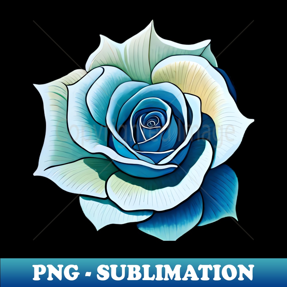 Giant Cerulean Blue Rose - Instant Sublimation Digital Downl | Inspire ...