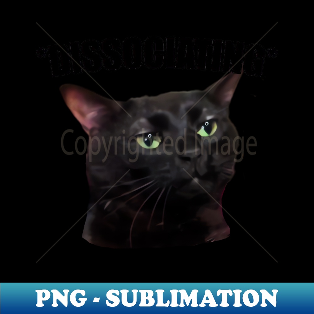 Dissociating Zoning Out Black Cat Meme - Retro PNG Sublimat | Inspire ...