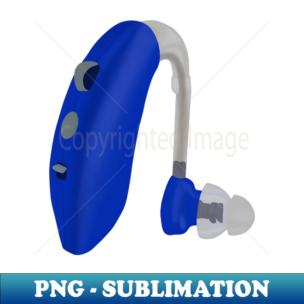 A Blue Hearing Aid - PNG Transparent Sublimation Design - Pe | Inspire ...