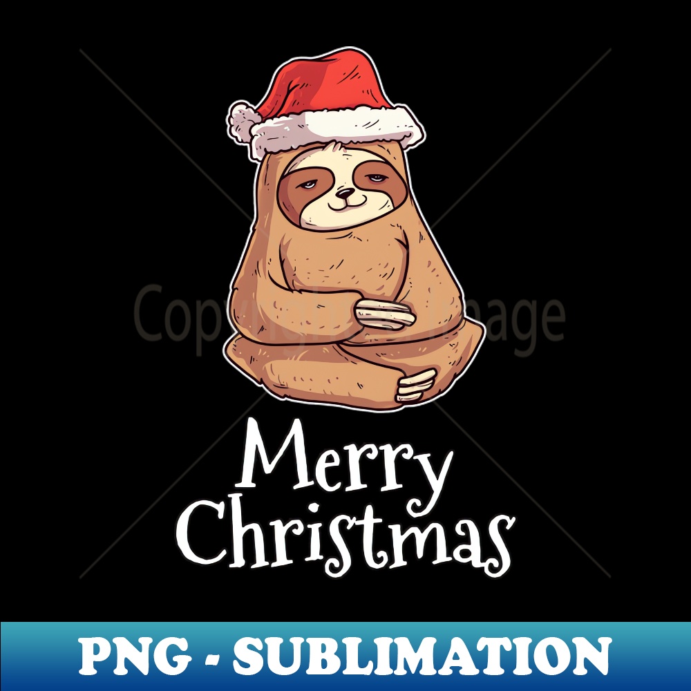 Merry Christmas Sloth Santas Hat Sloth - Instant PNG Sublima | Inspire ...