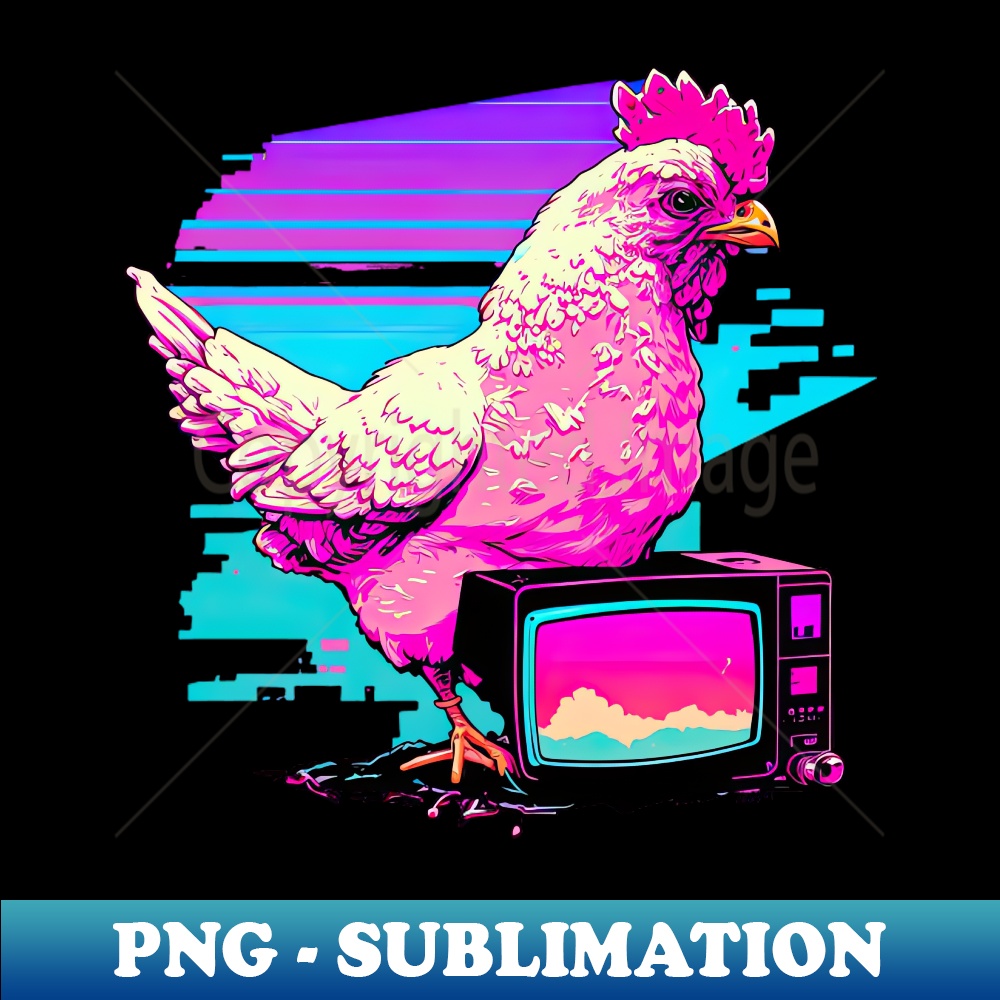 Vaporwave Chicken - Premium PNG Sublimation File - Capture I | Inspire ...