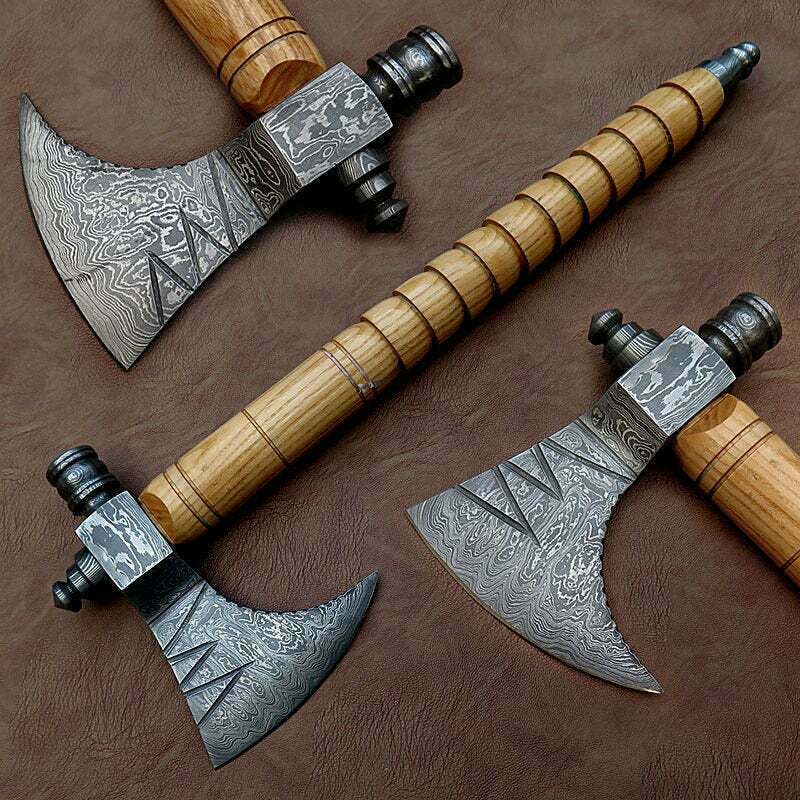 Custom Handmade Damascus Steel , Hatchet ,Combat ,Throwing A | Inspire ...