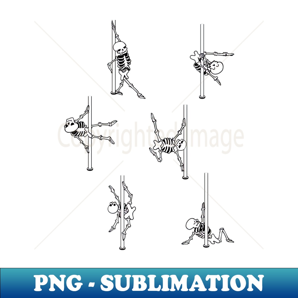 Skeleton Pole Dancing Club - PNG Transparent Sublimation Des | Inspire ...