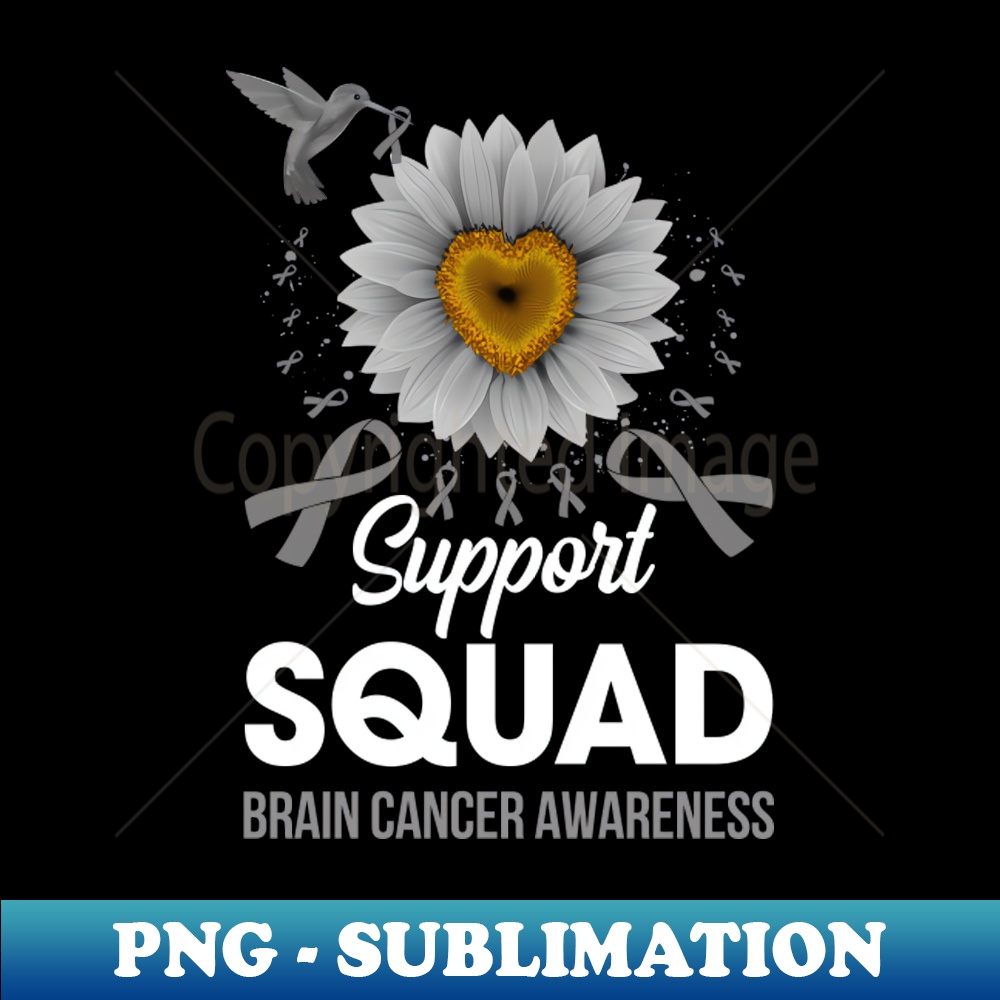 Support Squad Brain Cancer Awareness Sunflower Hummingbird - | Inspire ...