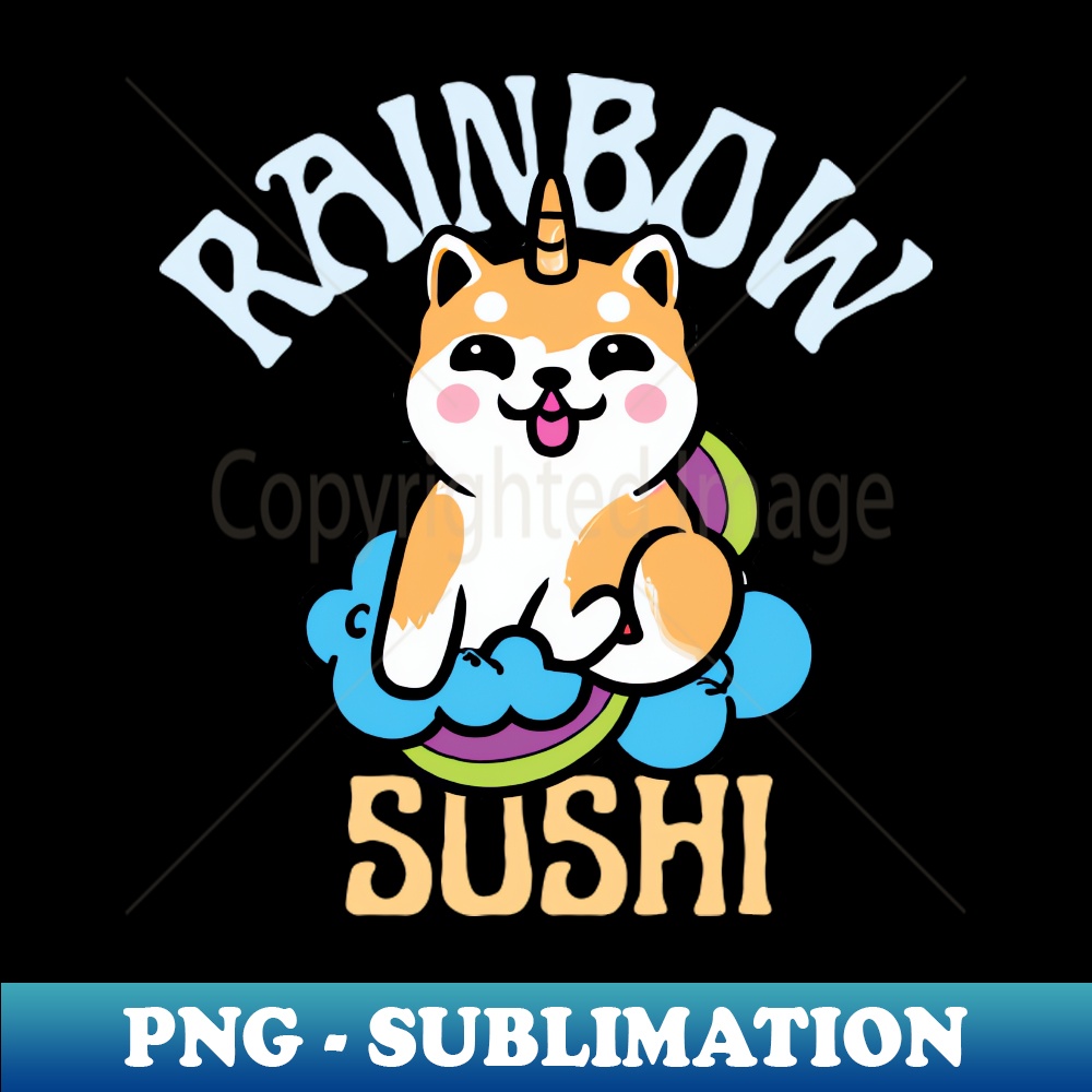 Shiba Inu Unicorn Kawaii Illustration With Rainbow And Cloud | Inspire ...