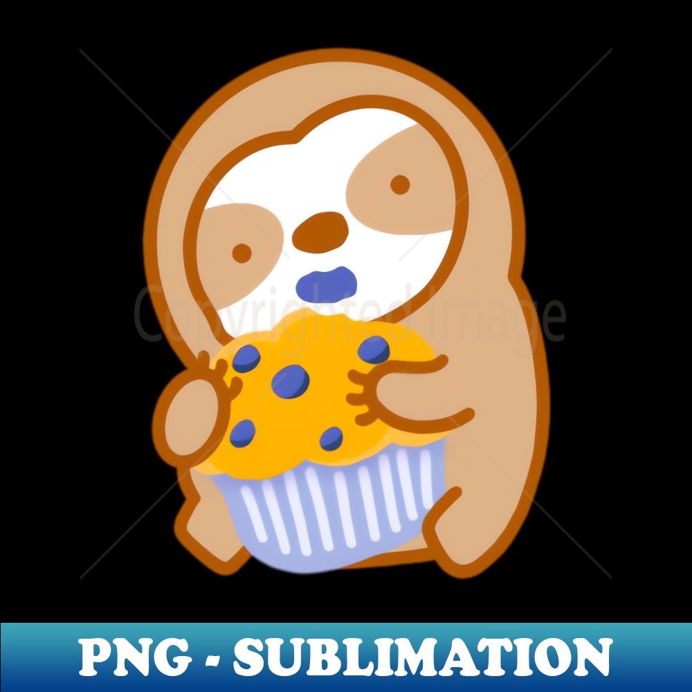 Cute Blueberry Muffin Sloth - Decorative Sublimation PNG Fil | Inspire ...