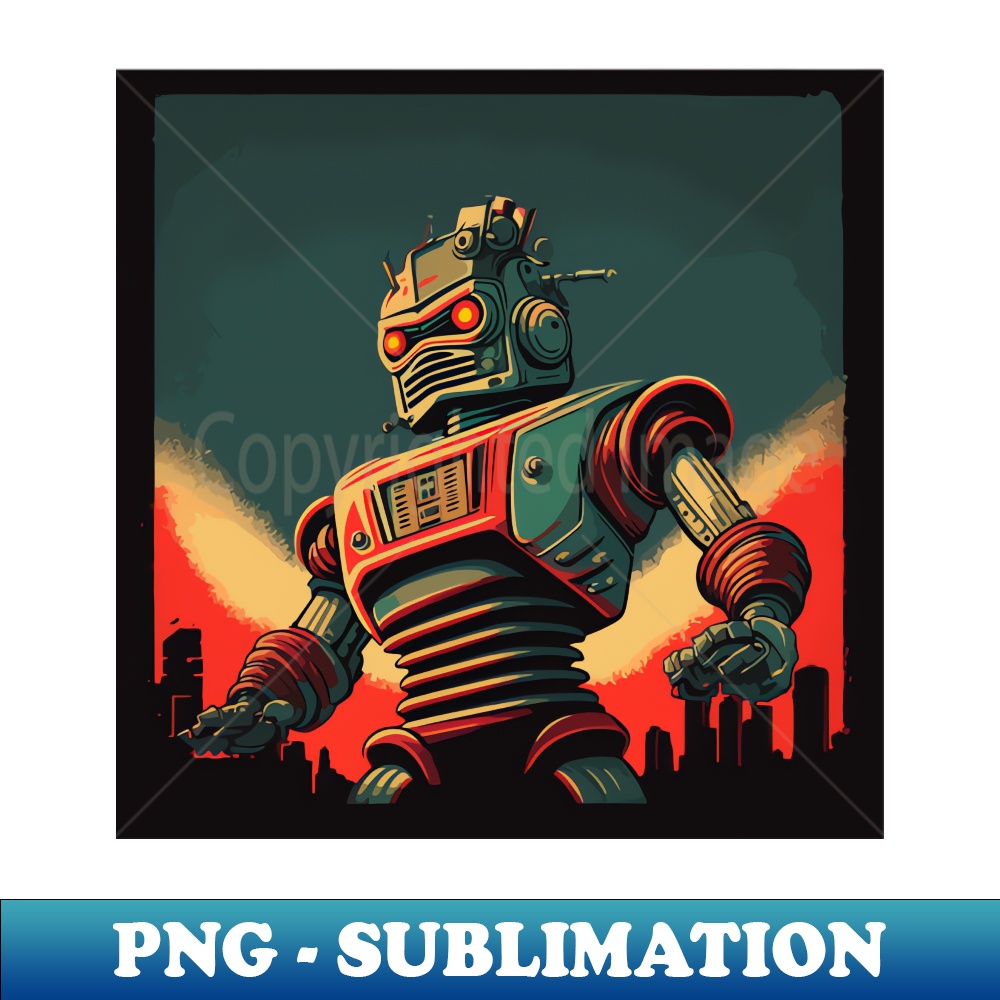 Retro Robot Uprising poster - PNG Transparent Sublimation De - Inspire ...