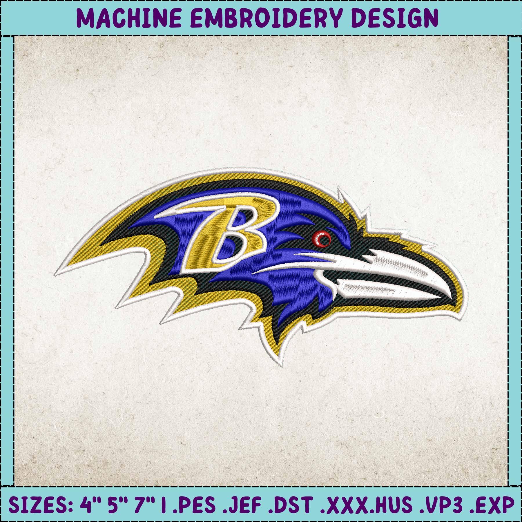 NFL Baltimore Ravens Embroidery Design, NFL Football Logo Em | Inspire ...