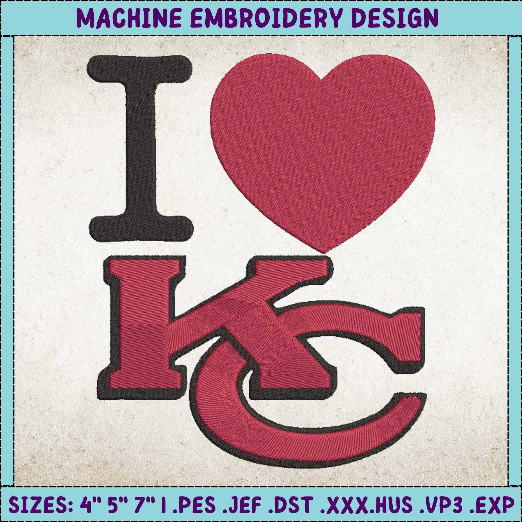 I Love Kansas City Embroidery Design, NFL Kansas City Chiefs | Inspire ...