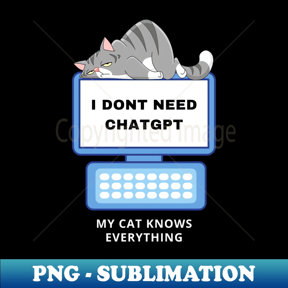 Cat GPT Working Ai Cat Funny Lazy Cat Using Computer Design - Inspire ...
