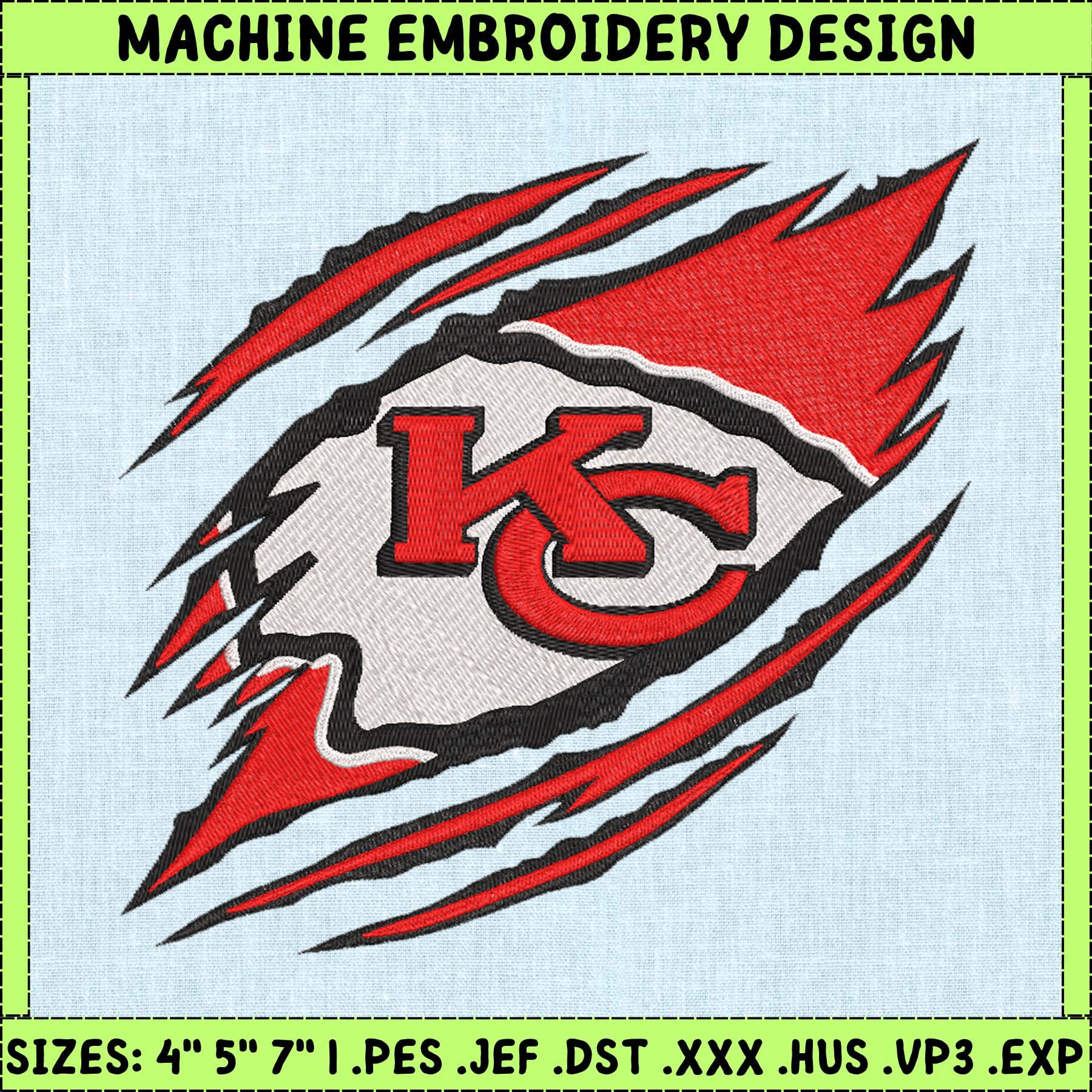 NFL Kansas City Chiefs Logo Embroidery Design, NFL Football | Inspire ...