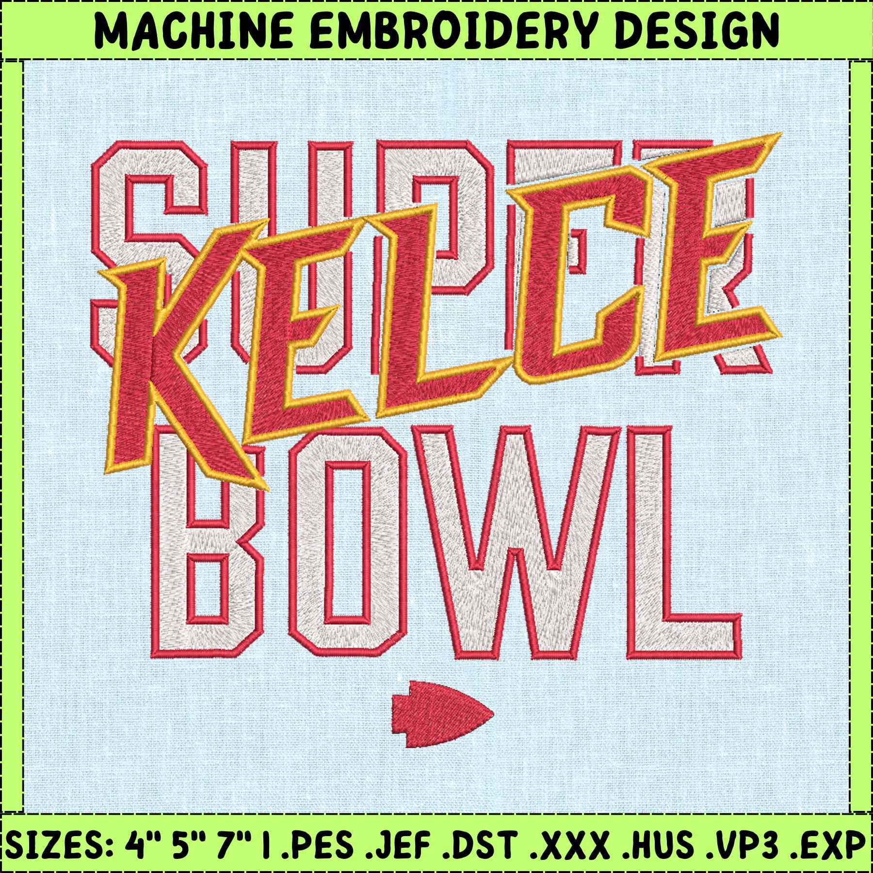 Super Bowl Kelce Football Logo Embroidery Design, NFL Kansas | Inspire ...