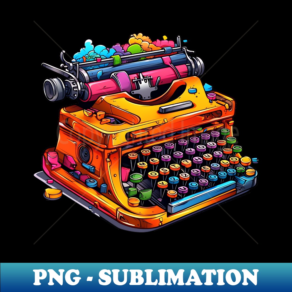 Retro 90s Typewriter - Elegant Sublimation PNG Download - Pe | Inspire ...