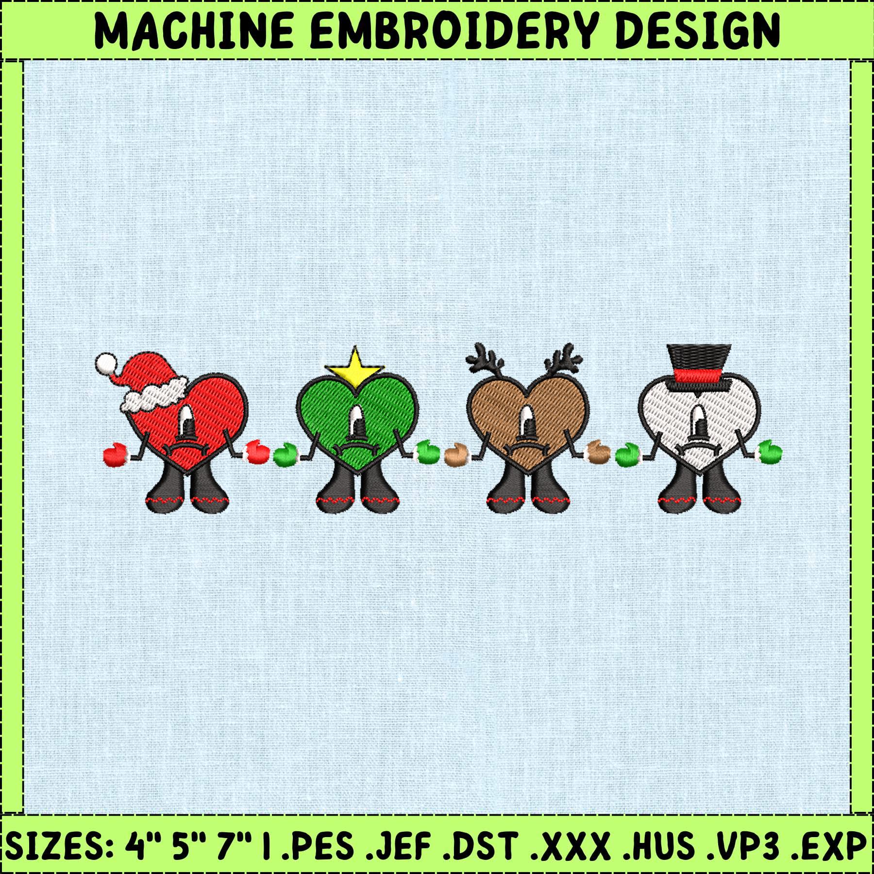Christmas Embroidery Designs, Christmas Bad Bunny Embroidery - Inspire ...