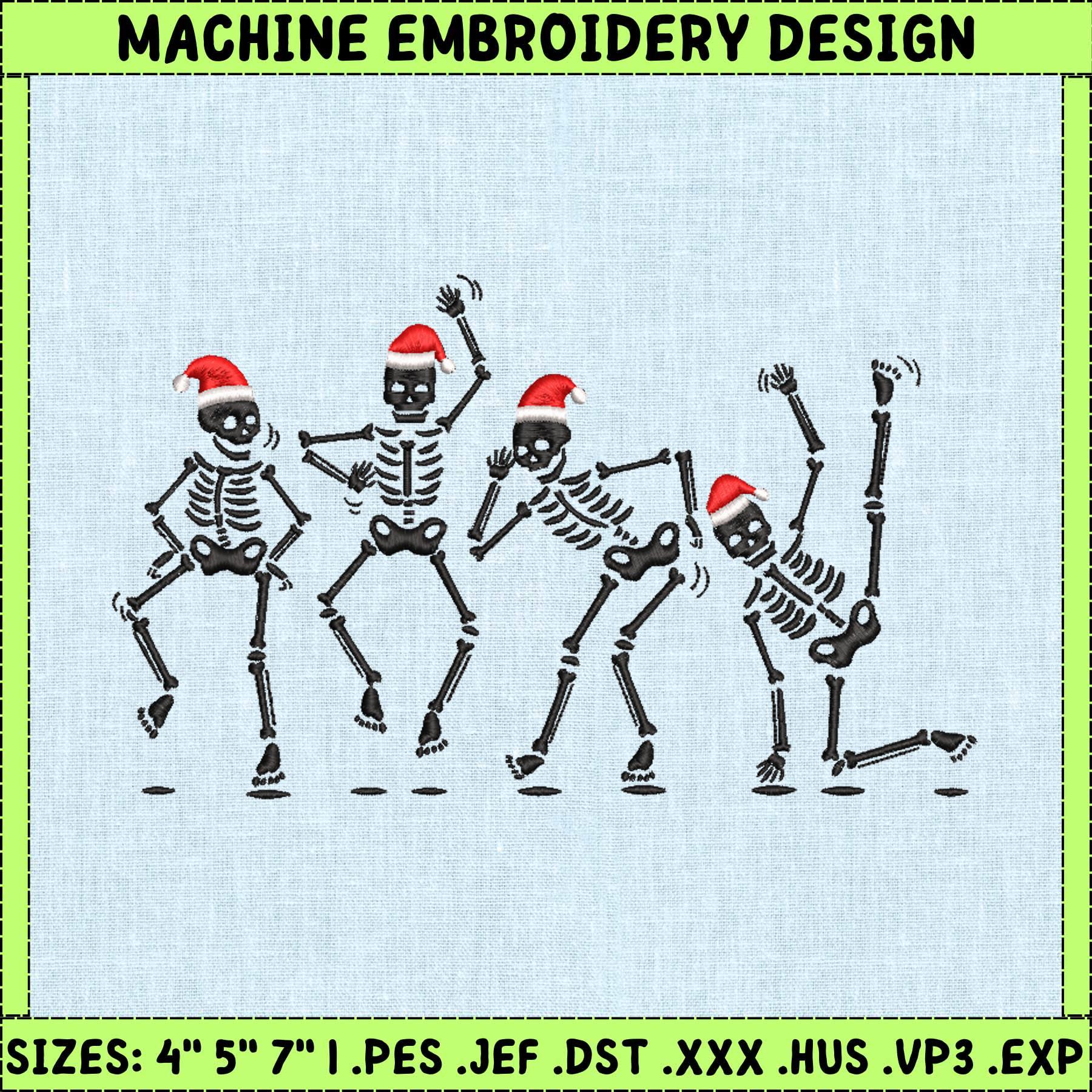 Dancing Skeleton Embroidery Designs, Christmas Embroidery De | Inspire ...