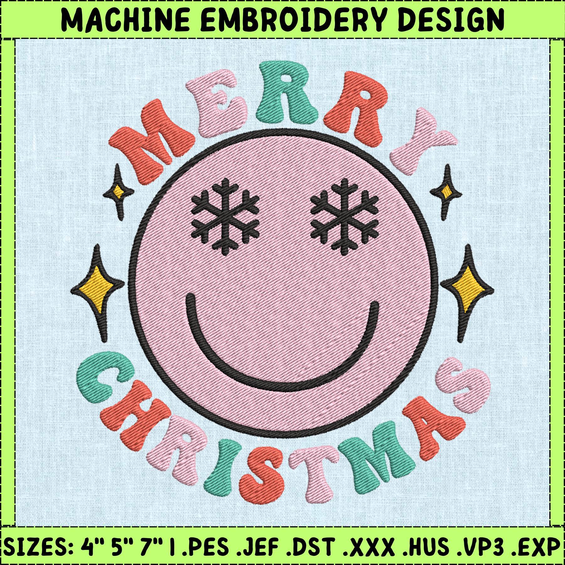 Smiley Face Embroidery Designs, Christmas Embroidery Designs - Inspire Uplift