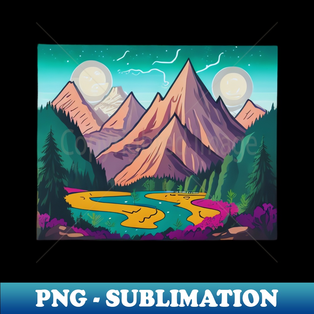 A mountain-inspired cartoon design featuring a mountain or n | Inspire ...