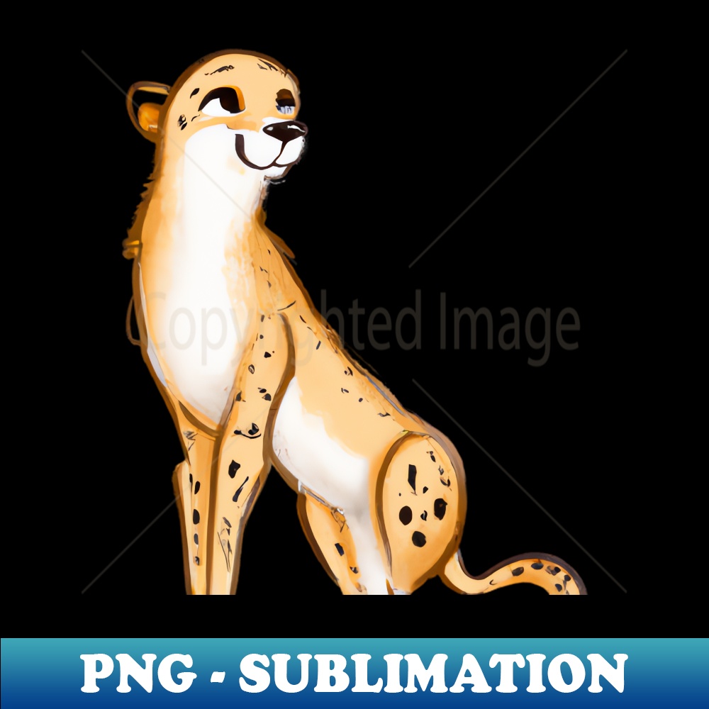 Cute Cheetah Drawing - PNG Transparent Digital Download File | Inspire ...