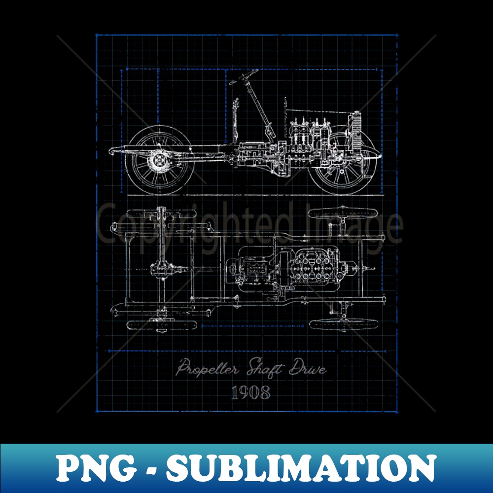 Historic Car Shaft Drive Blueprint - Artistic Sublimation Di | Inspire ...