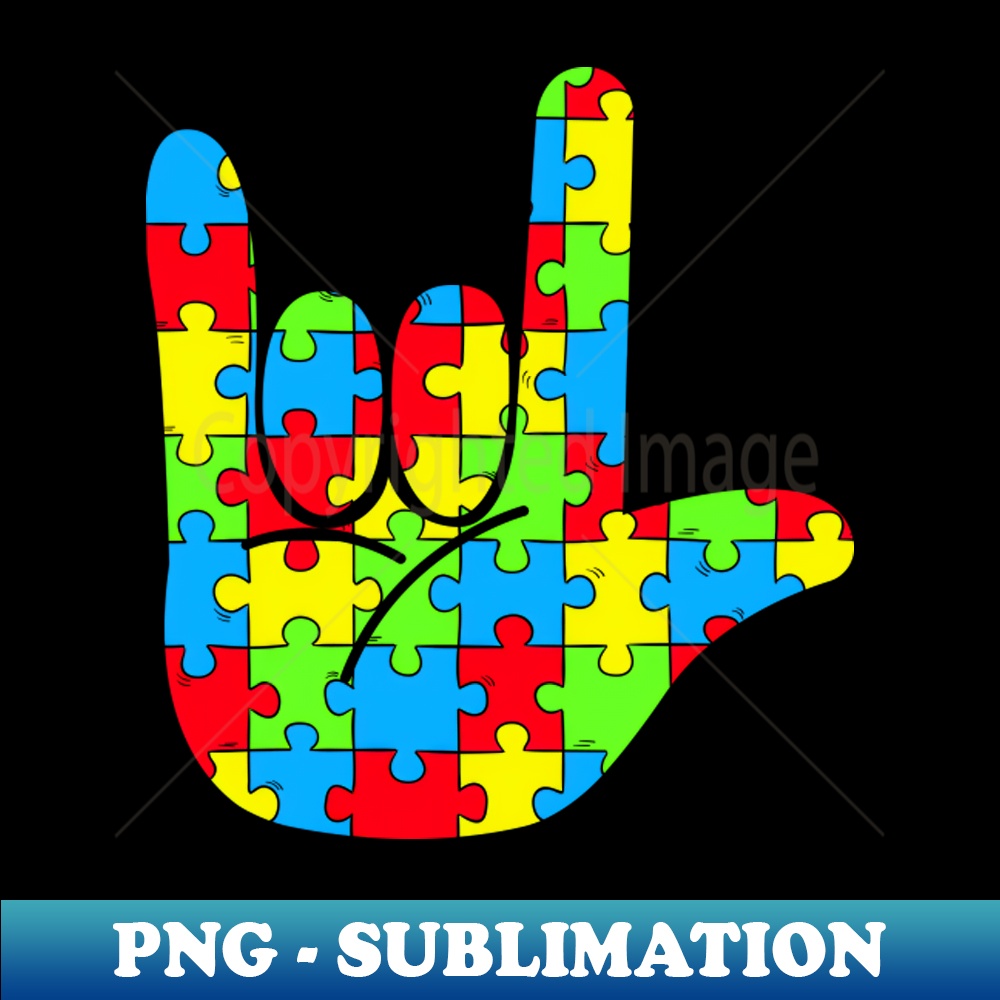 Autism Puzzle Hand Gesture - Instant Sublimation Digital Dow | Inspire ...