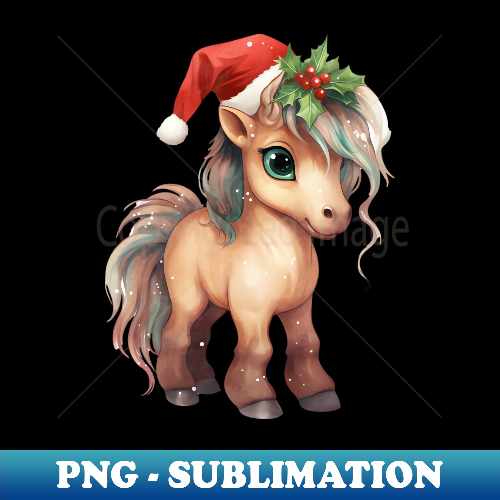 Wild Mustang in Santa Hat - PNG Transparent Digital Download | Inspire ...