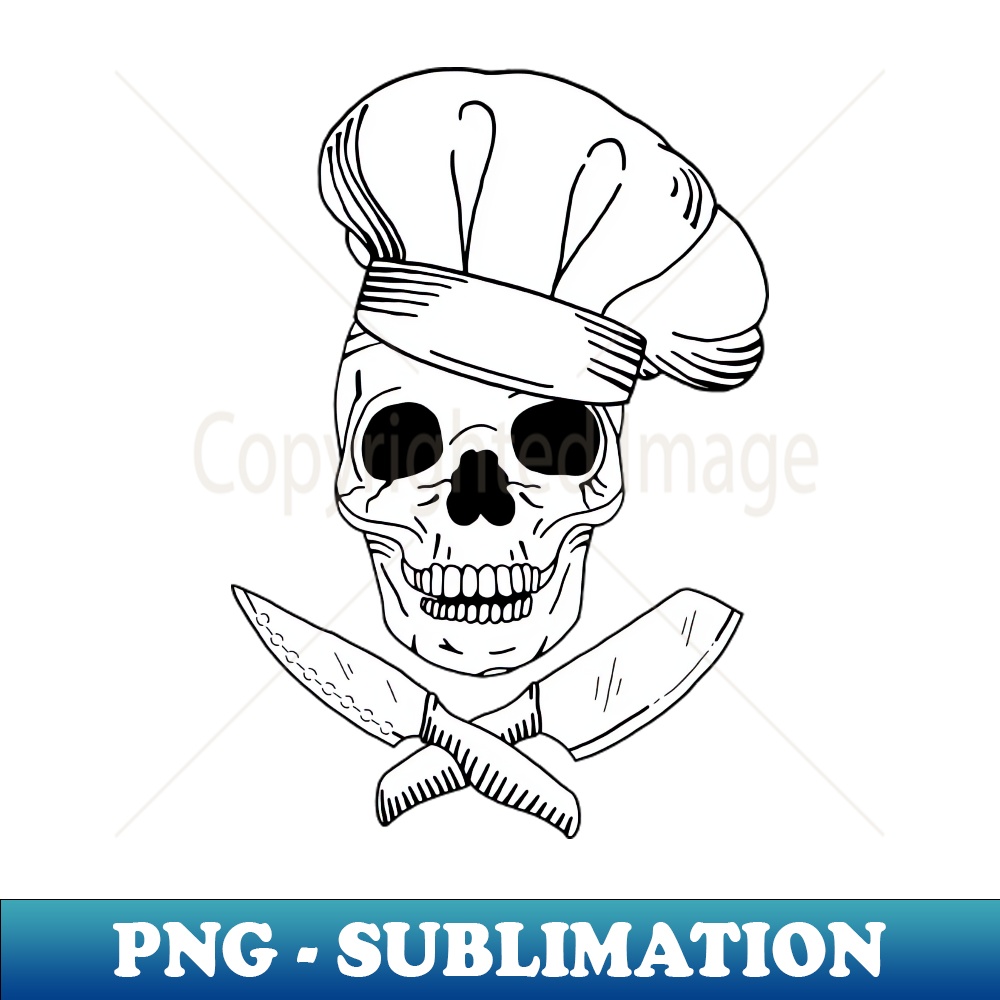 Skull Wearing Chef Hat and Crossed Kitchen Knives - Exclusiv | Inspire ...