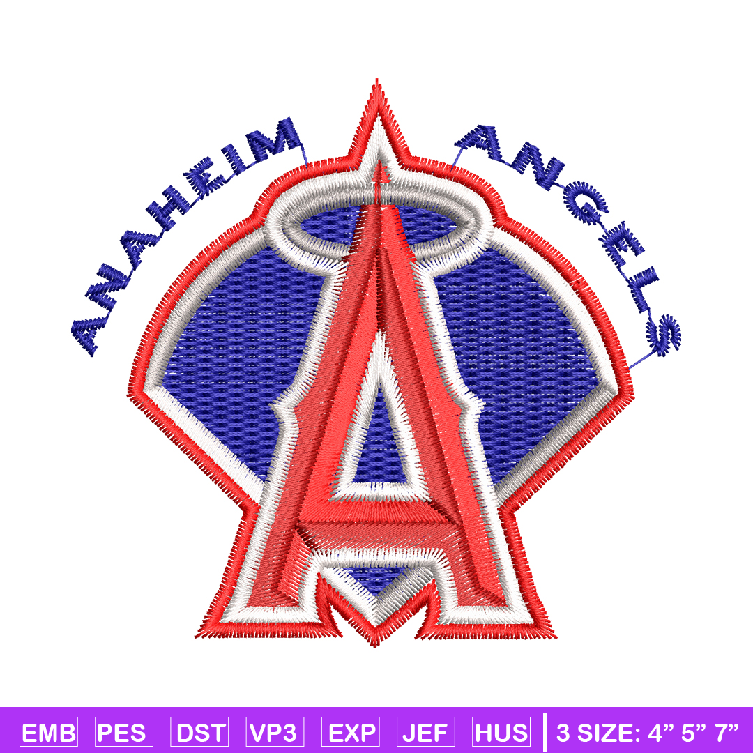 Anaheim Angels Logo embroidery design, logo sport embroidery | Inspire ...