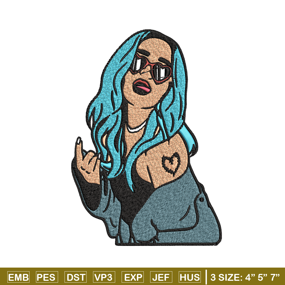 Bad girl Embroidery design, Bad girl Embroidery, logo design | Inspire ...