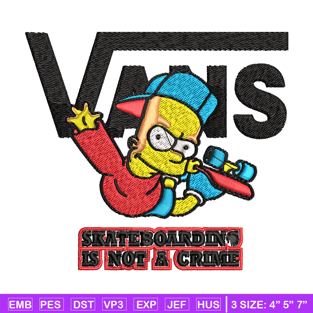 Bart Simpson Vans Embroidery design, Simpson Embroidery, car | Inspire ...