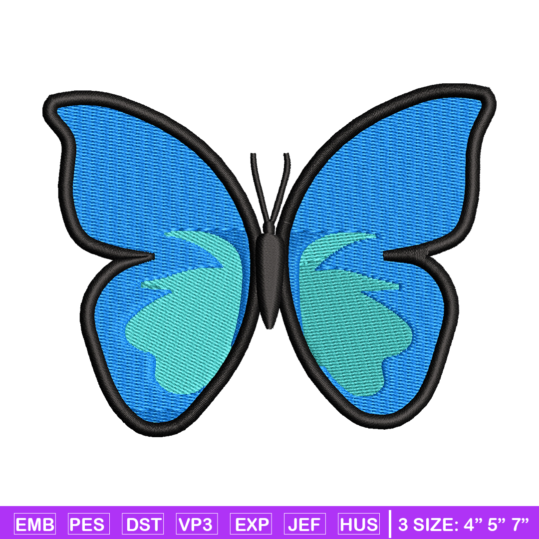 Blue Butterfly embroidery design, Blue Butterfly embroidery, | Inspire ...