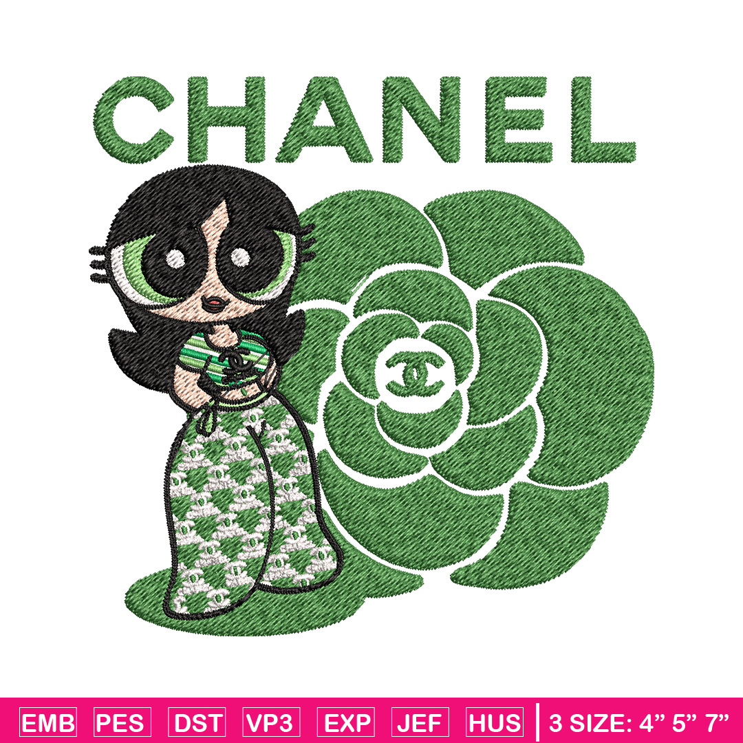 Chanel green girl Embroidery Design, Chanel Embroidery, Bran | Inspire ...