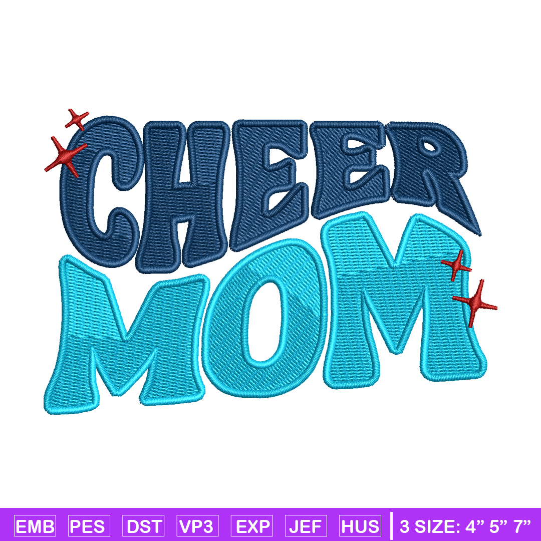 Cheer mom Logo embroidery design, Cheer mom Logo embroidery, | Inspire ...