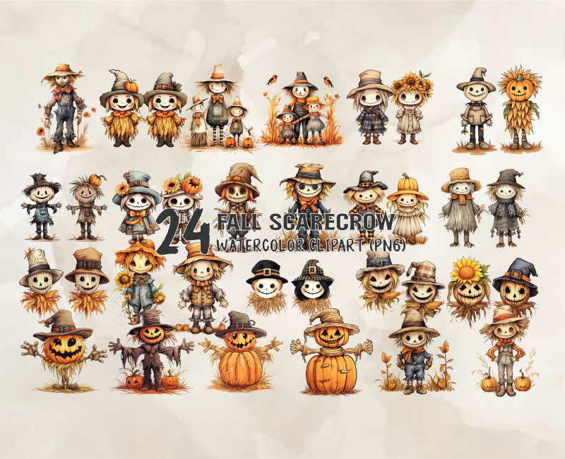 24 Fall Scarecrow Png, Halloween Svg, Cute Halloween, Hallow | Inspire ...