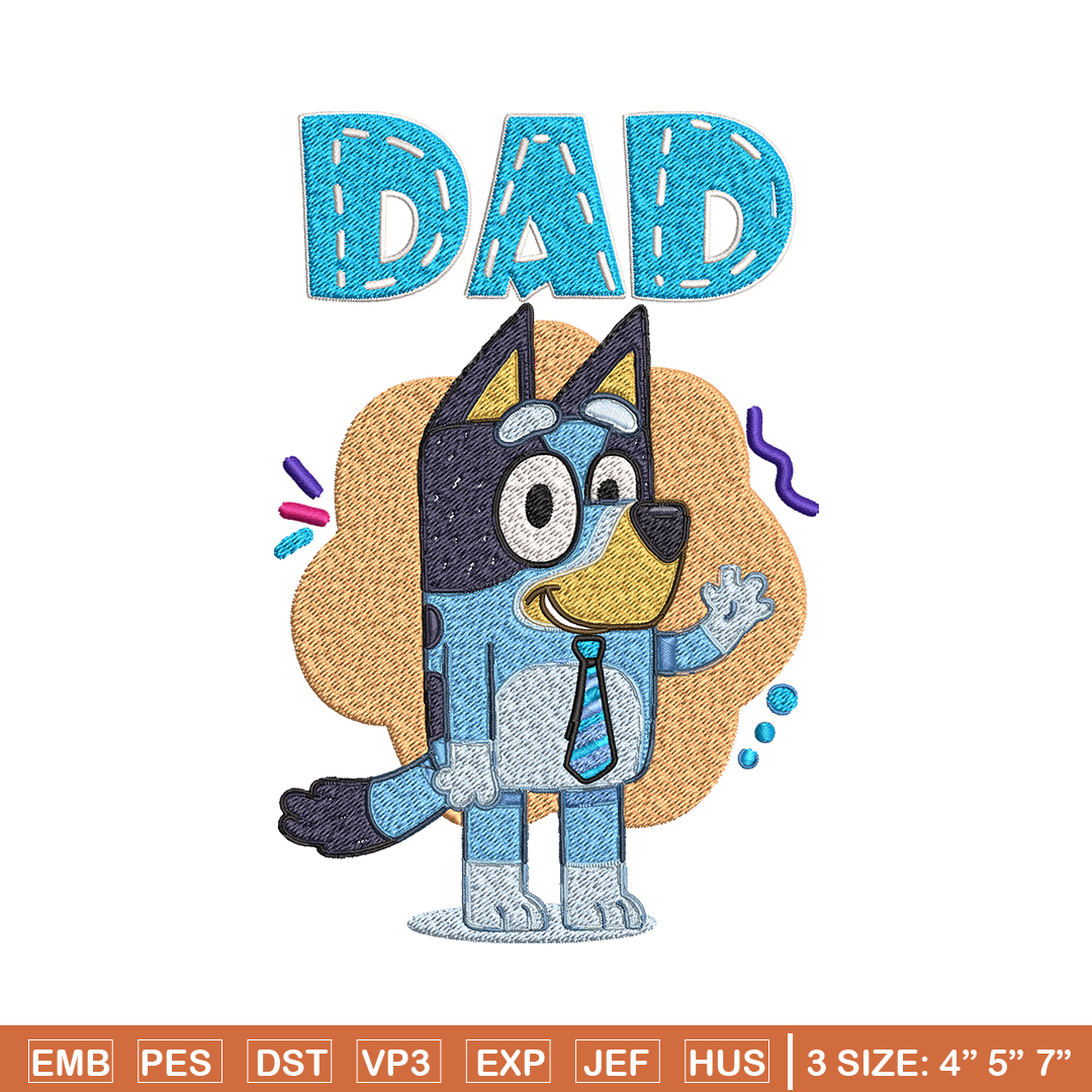 Dad Bluey Embroidery, Bluey Cartoon Embroidery, cartoon Embr | Inspire ...