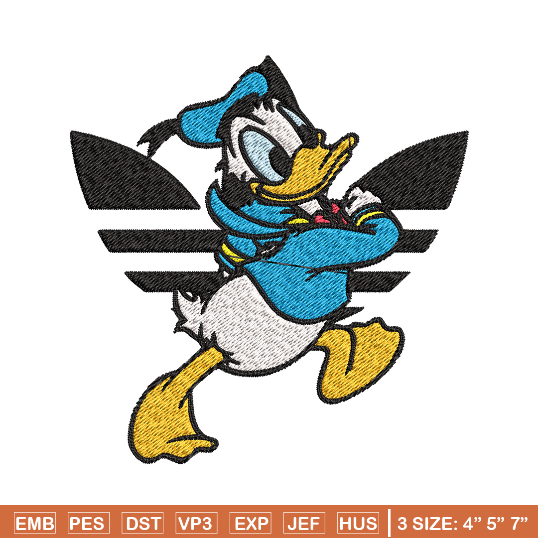 Duck cartoon adidas Embroidery Design, Adidas Embroidery, Br - Inspire ...