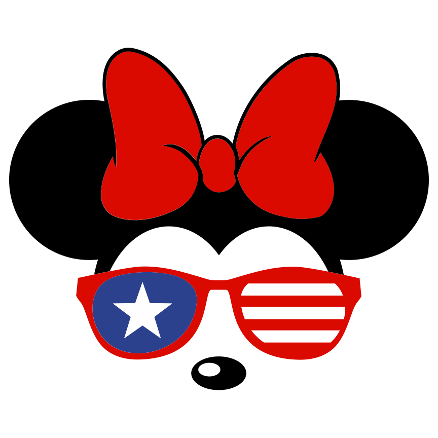 Minnie USA Sunglasses Svg, Mickey Head Svg, Disney Png, Disn | Inspire ...
