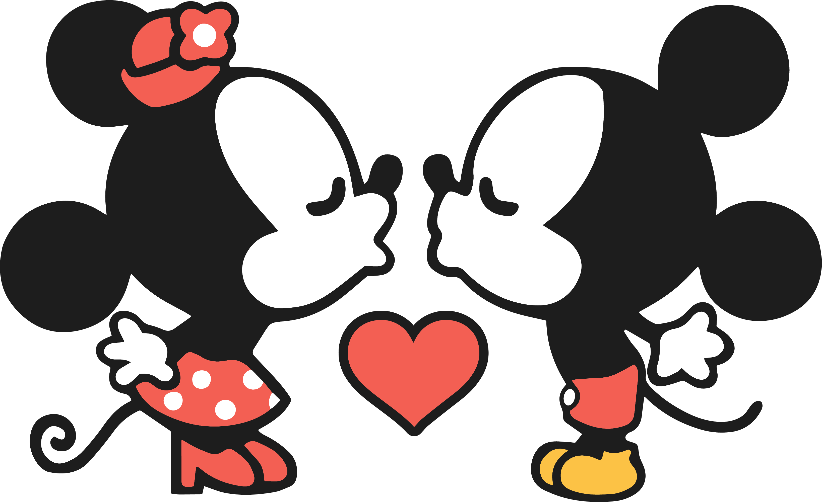 Mickey and Minnie Mouse Kissing, Mickey mouse Svg, Disney Pn | Inspire ...
