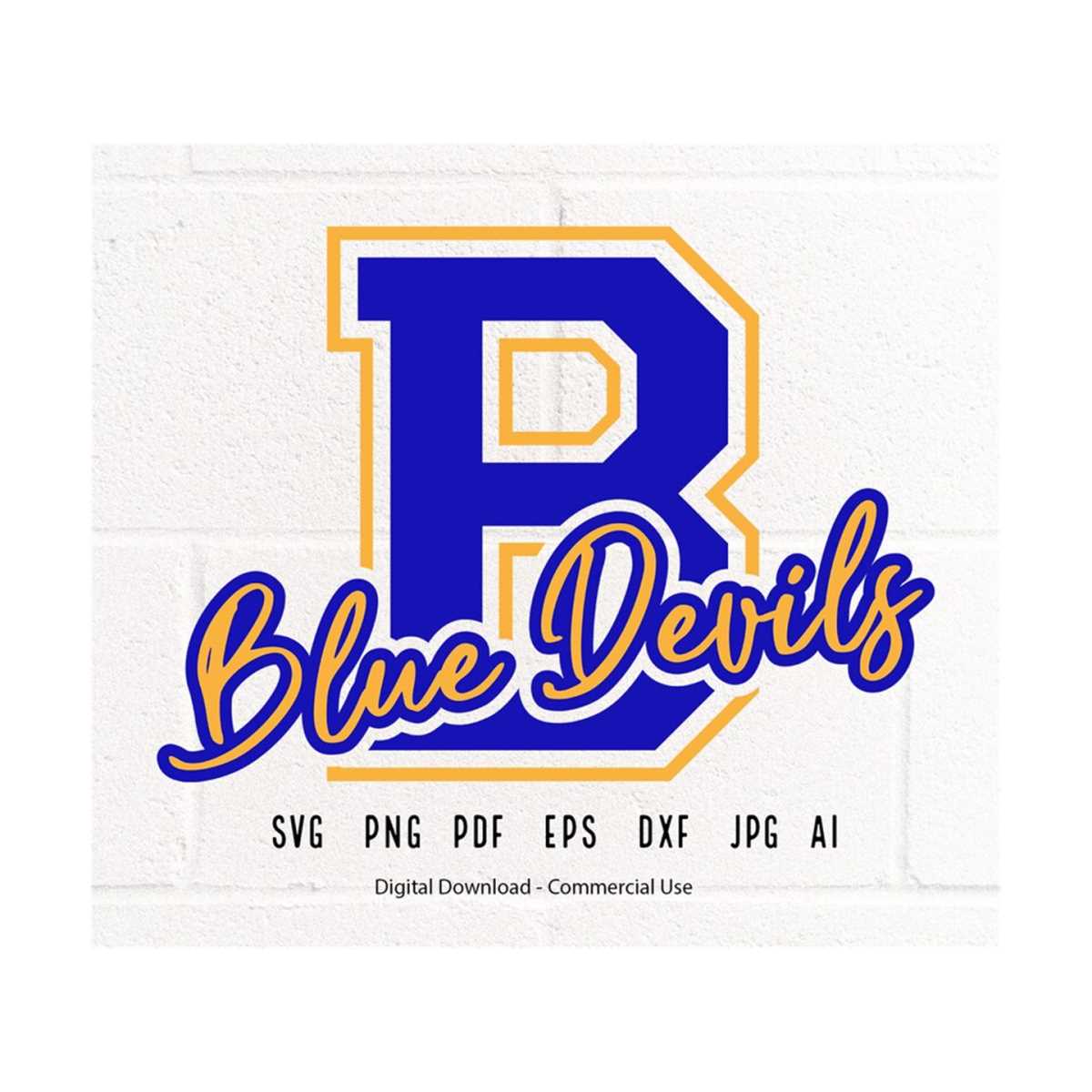 Blue Devils SVG PNG, Blue Devils Mascot svg, Blue Devils Che | Inspire ...