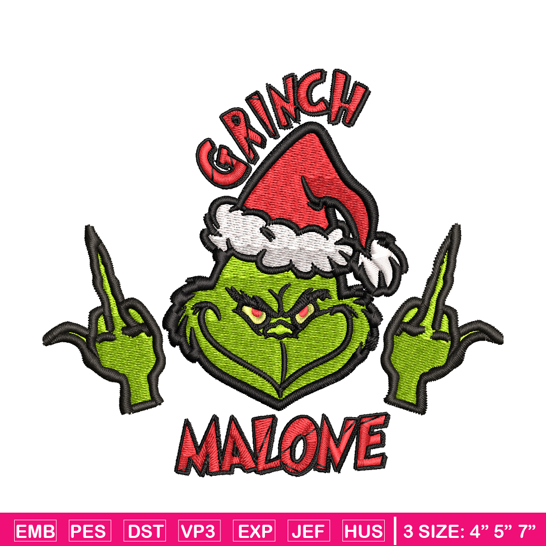 Grinch Middle Finger Embroidery design, Grinch christmas Emb | Inspire ...