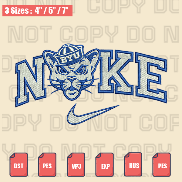 Nike BYU Cougars Embroidery File, NCAA Embroidery Designs, M | Inspire ...