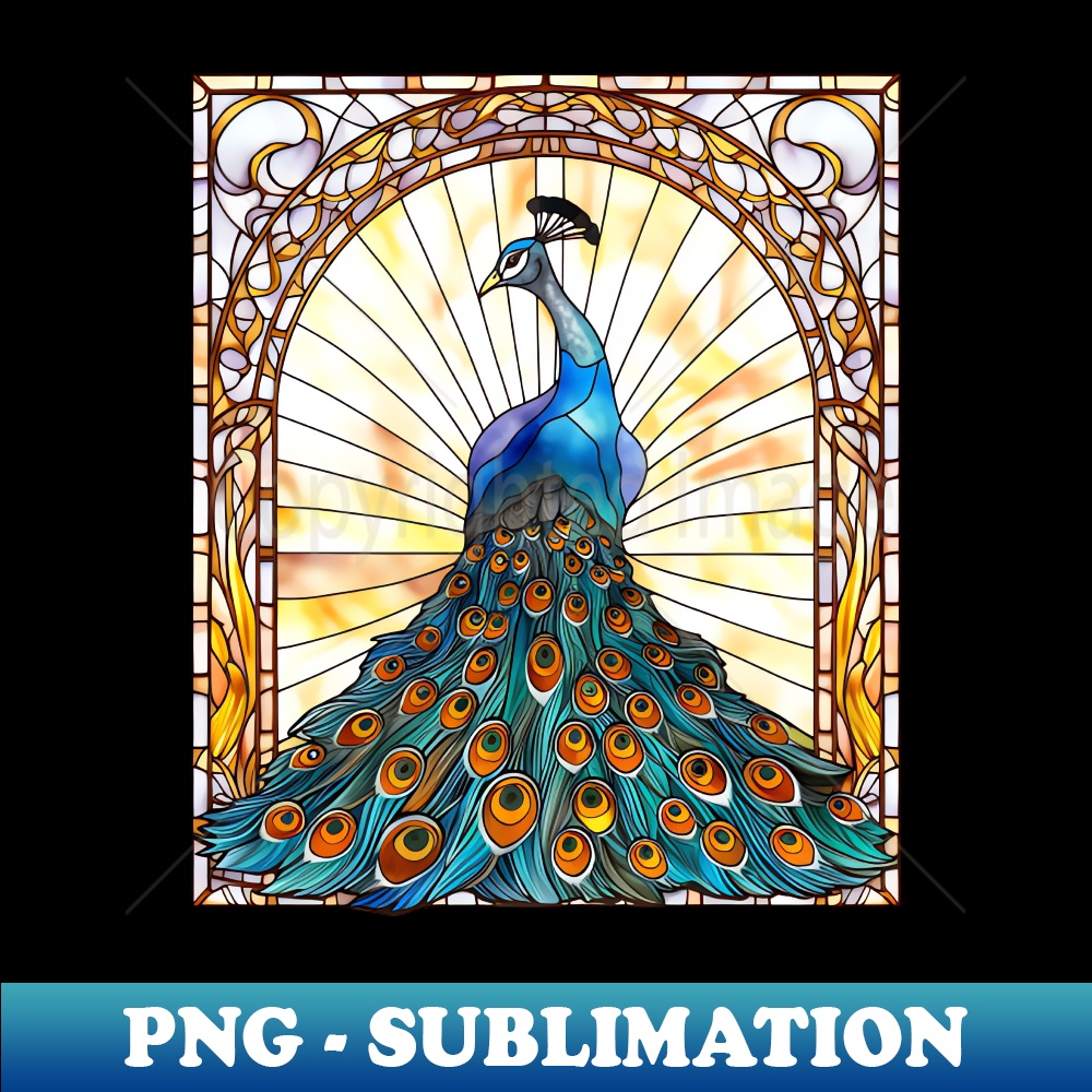 Stained Glass Peacock 4 - Signature Sublimation PNG File - R | Inspire ...