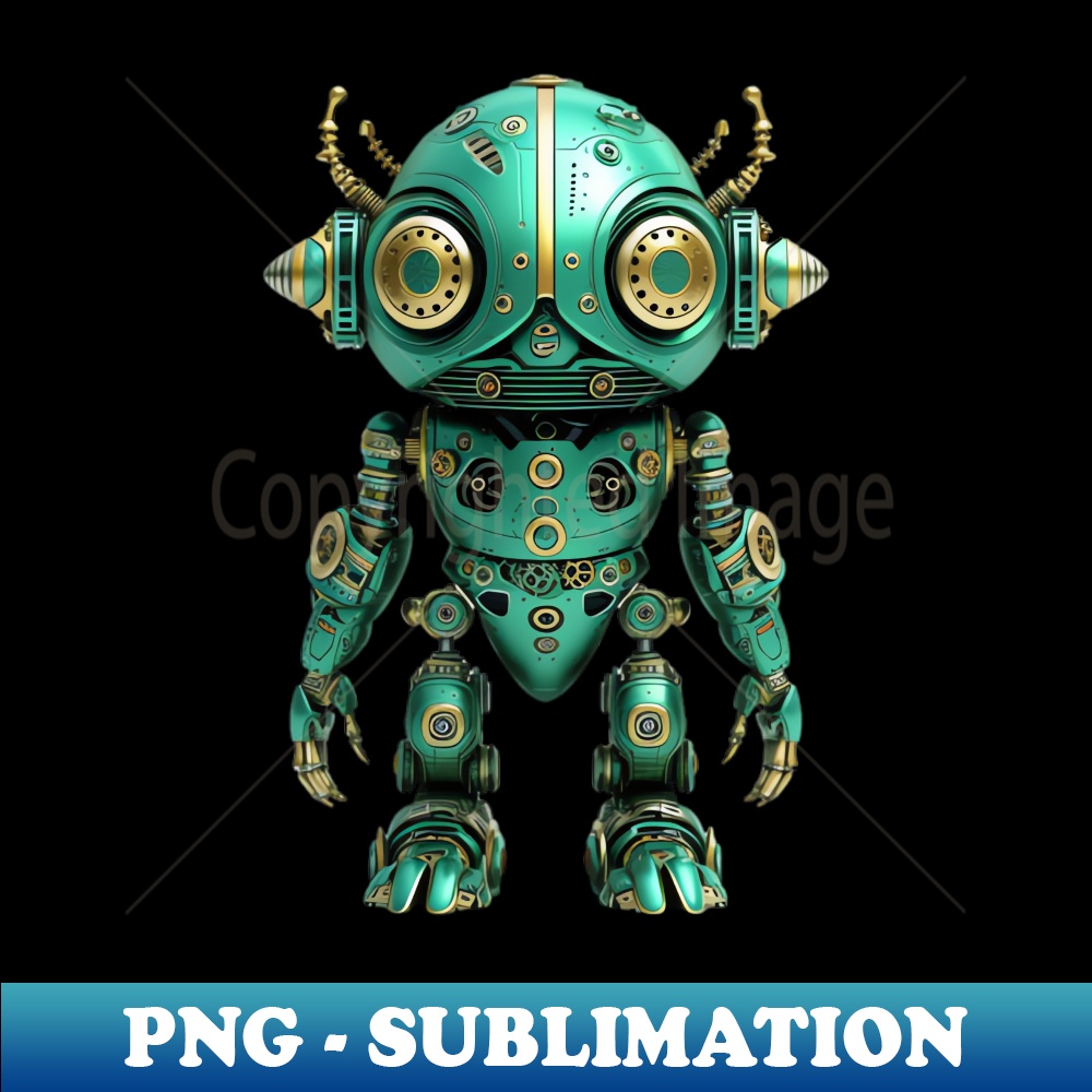 Steampunk Green Robot 2 - PNG Transparent Sublimation Design | Inspire ...