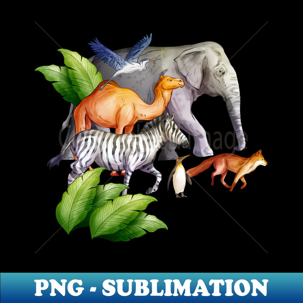 Wild Life Animal Watercolor - Modern Sublimation PNG File - | Inspire ...